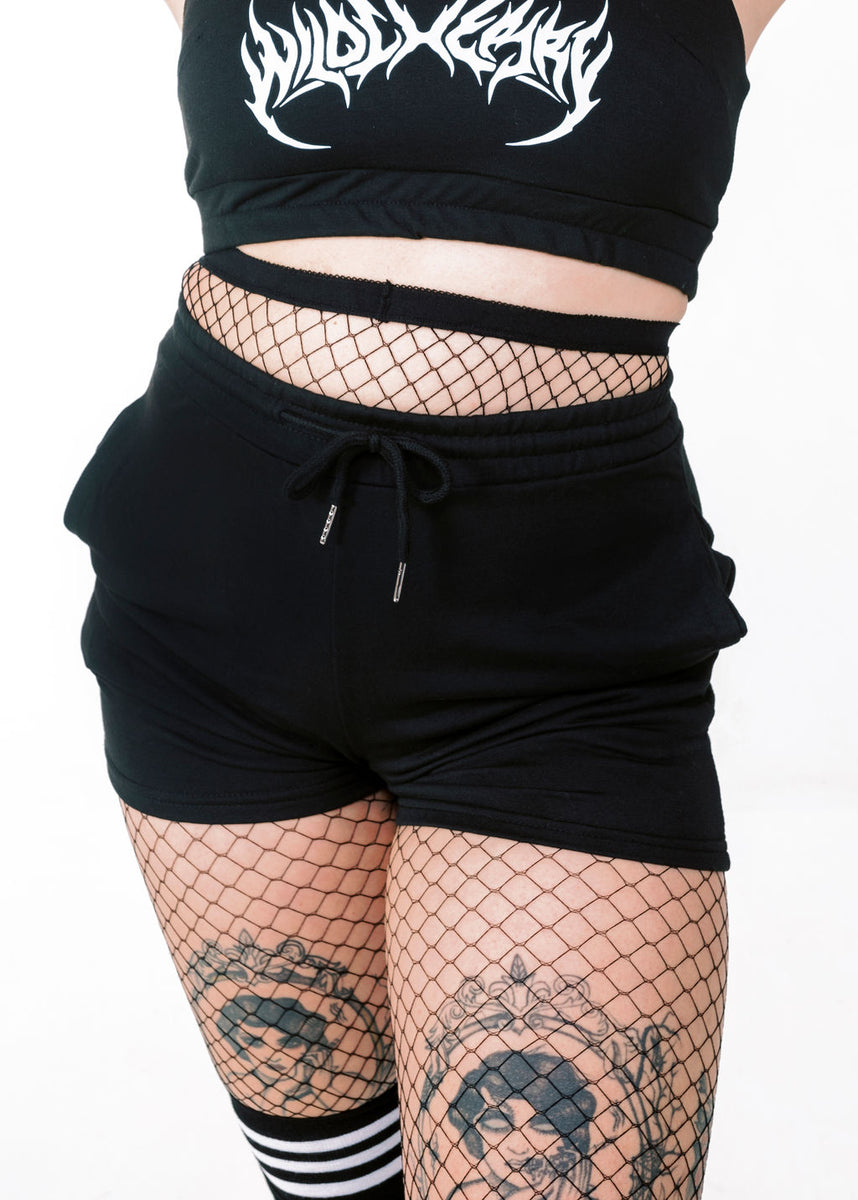 Let's Hang Out Shorts - White Print – Wild Cherry Parlour